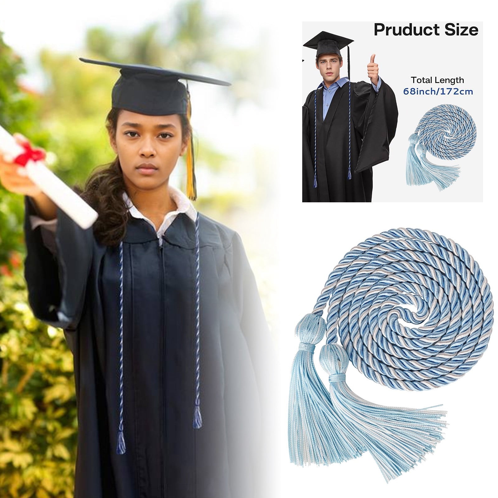 2025 Graduate Honor Cord with Tassel for Doctoral Formal Attire 67 Inch ...