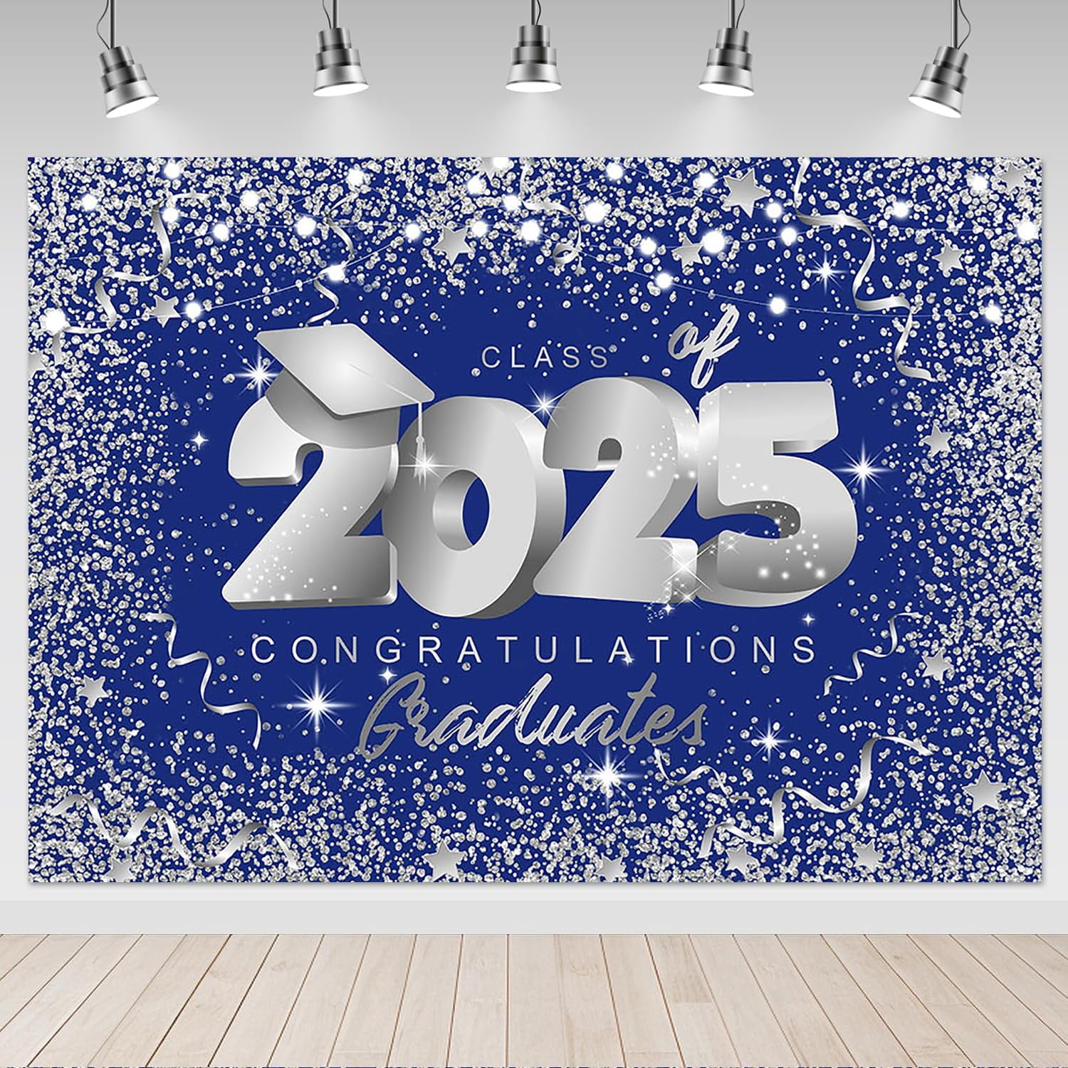2025 Graduation Backdrop Glitter Graduate Party Decorations Background ...