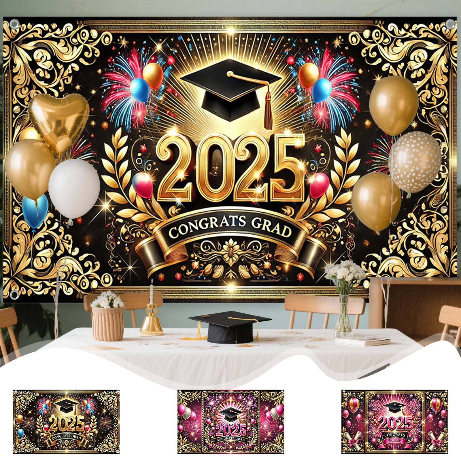 2025 Graduation Balloon Background Banner, Suitable for Graduation ...