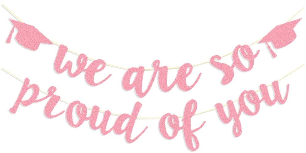 2025 Graduation Banners Party Decorations, Rose Gold Glitter We are So ...