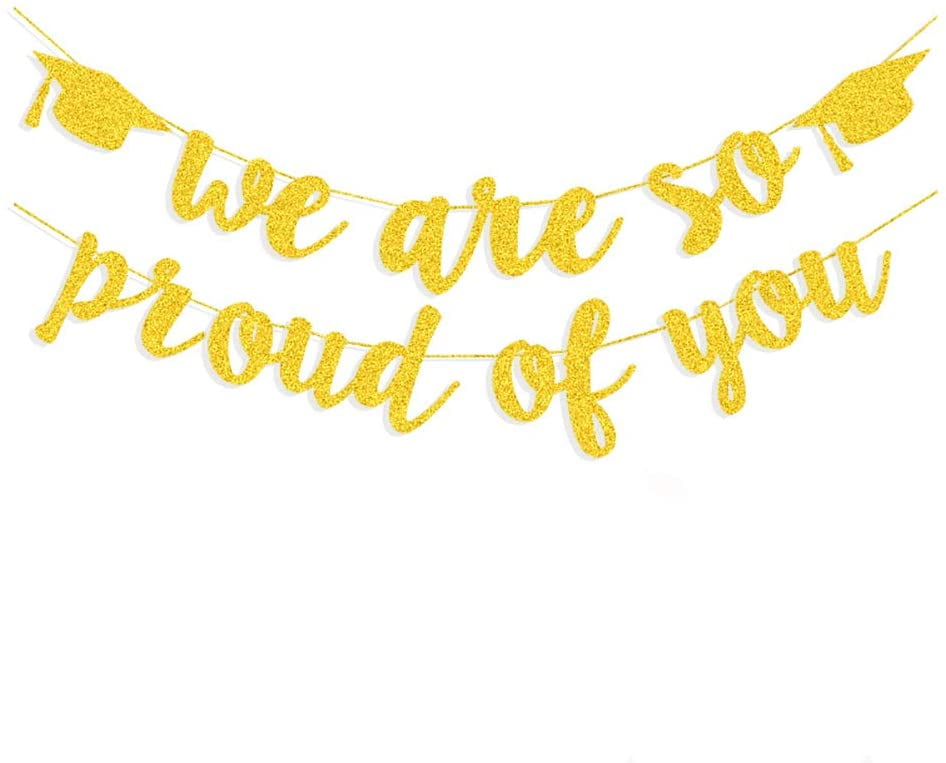 2025 Graduation Banners Party Decorations, Rose Gold Glitter We are So ...