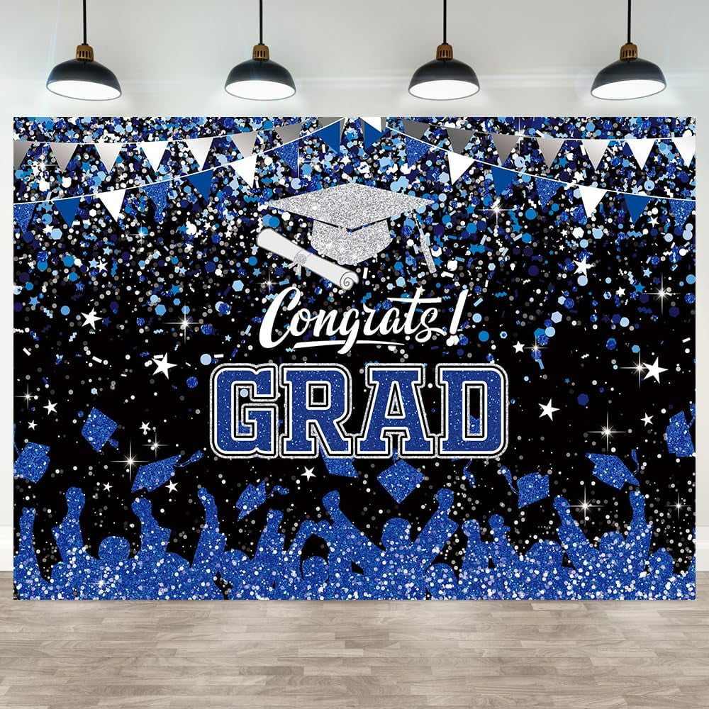 2025 Graduation Beautiful Backdrop for Photography Class of 2025 Blue ...