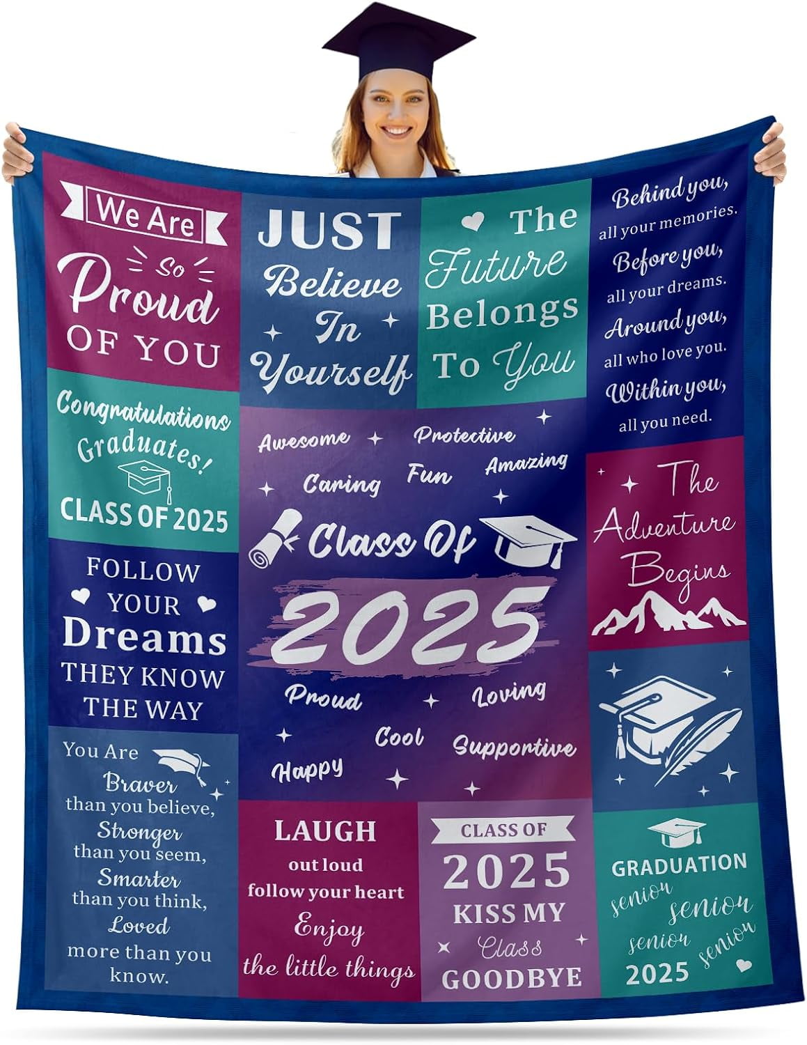 2025 Graduation Blankets for Women Men, Senior Class of 2025 Blankets ...