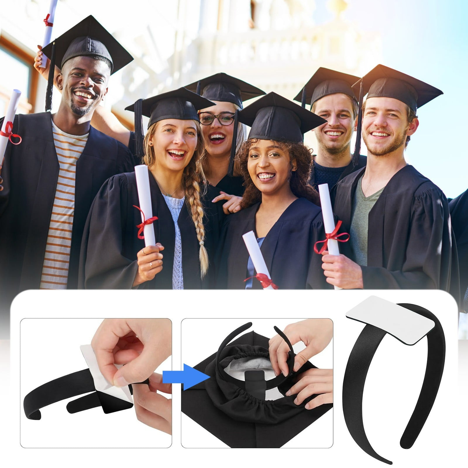 2025 Graduation Cap Headband,Adjustable Graduation Hat,Grad Cap Band ...