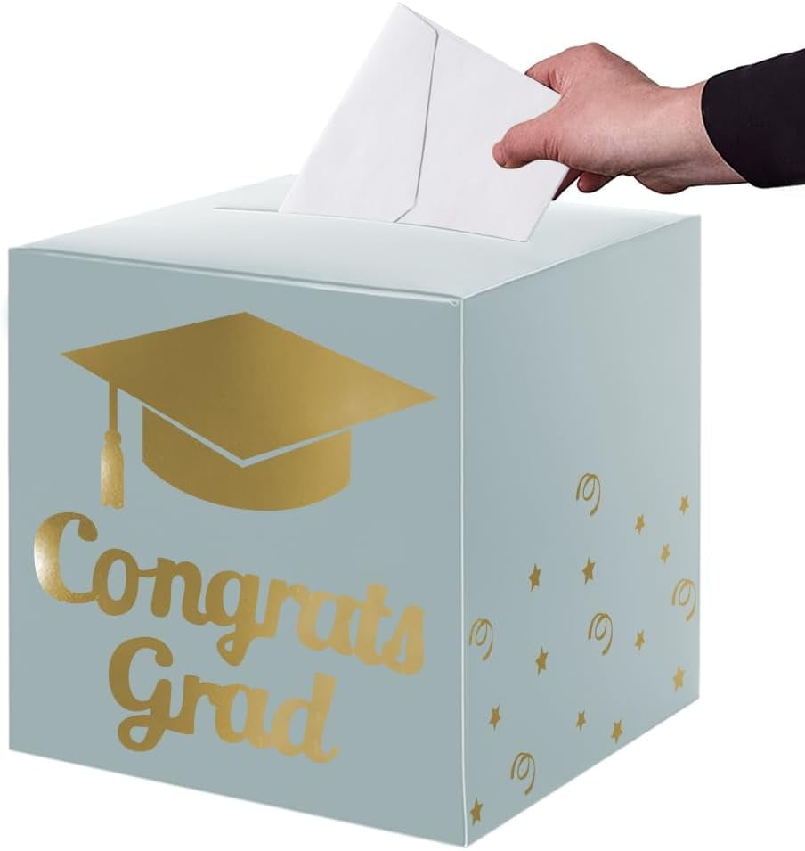 2025 Graduation Card Box Holder, Congrats Grad Foldable Cardboard ...