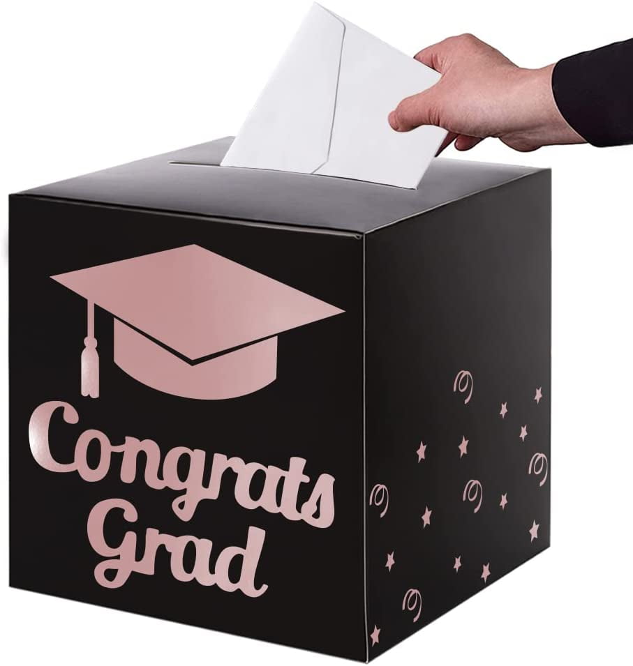2025 Graduation Card Box Holder, Congrats Grad Foldable Cardboard ...