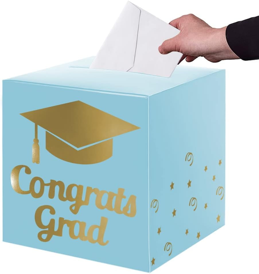 2025 Graduation Card Box Holder, Congrats Grad Foldable Cardboard ...