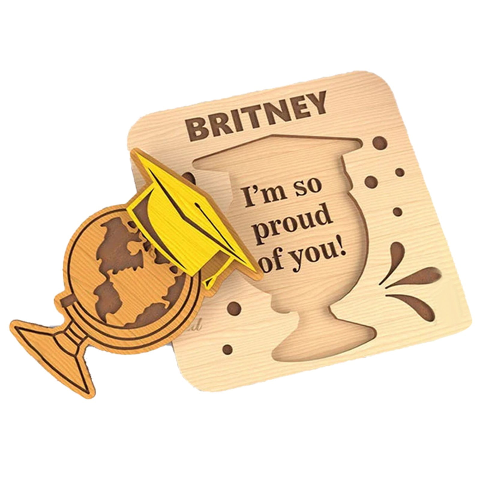 2025 Graduation Card Holder Wooden Greeting Card Binder with Decor ...