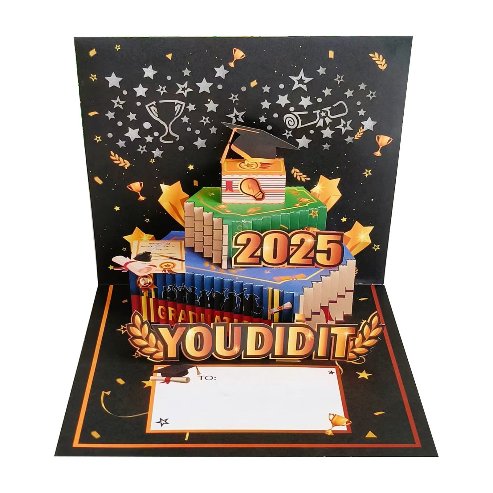 2025 Graduation Card Pop Up with Music - Interactive 3D Congratulations ...