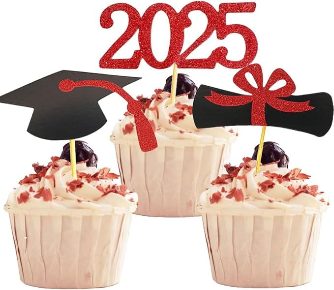 2025 Graduation Cupcake Toppers, 48 PCS Food/Appetizer Picks For ...