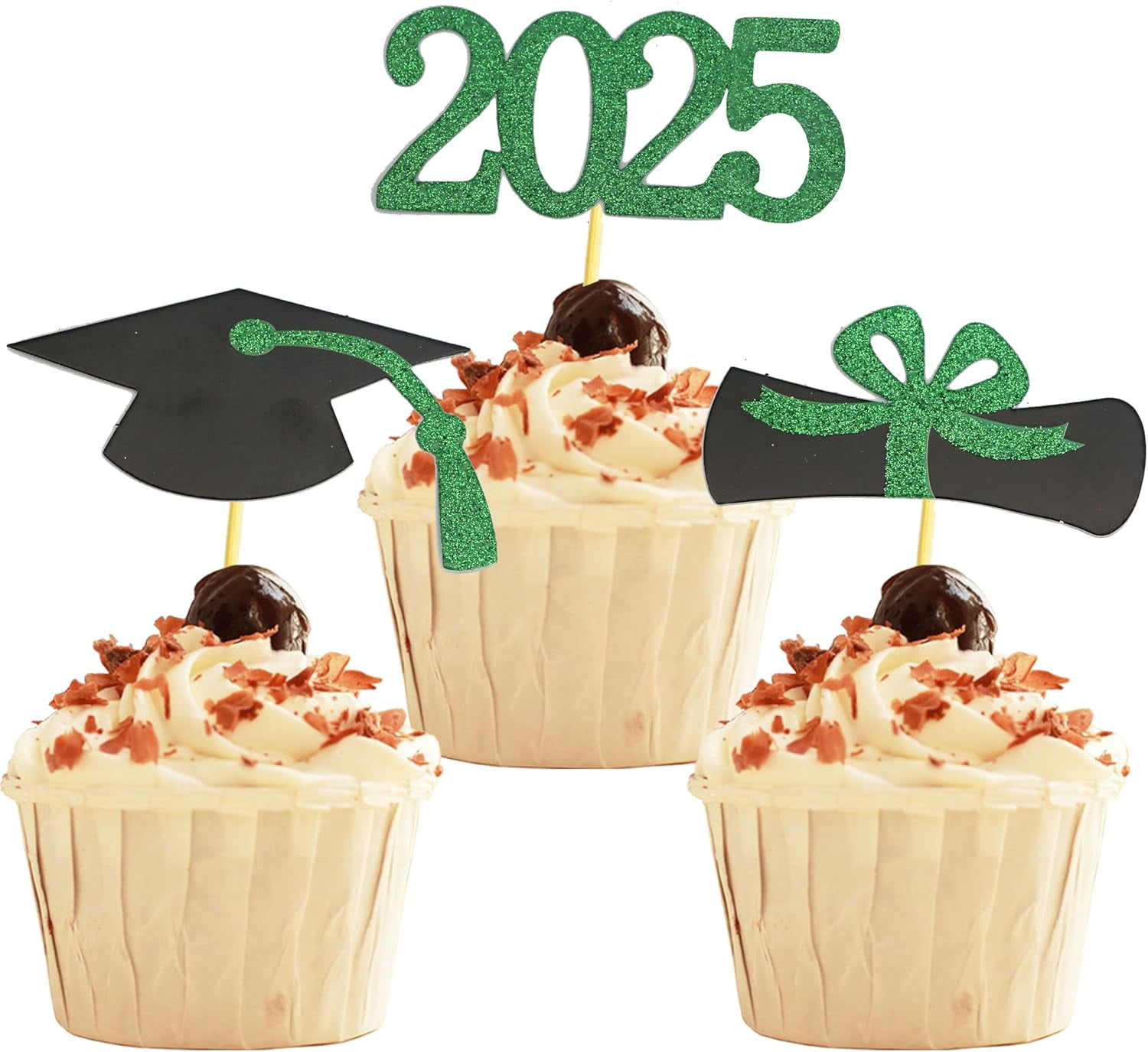 2025 Graduation Cupcake Toppers, 48 PCS Food/Appetizer Picks For ...
