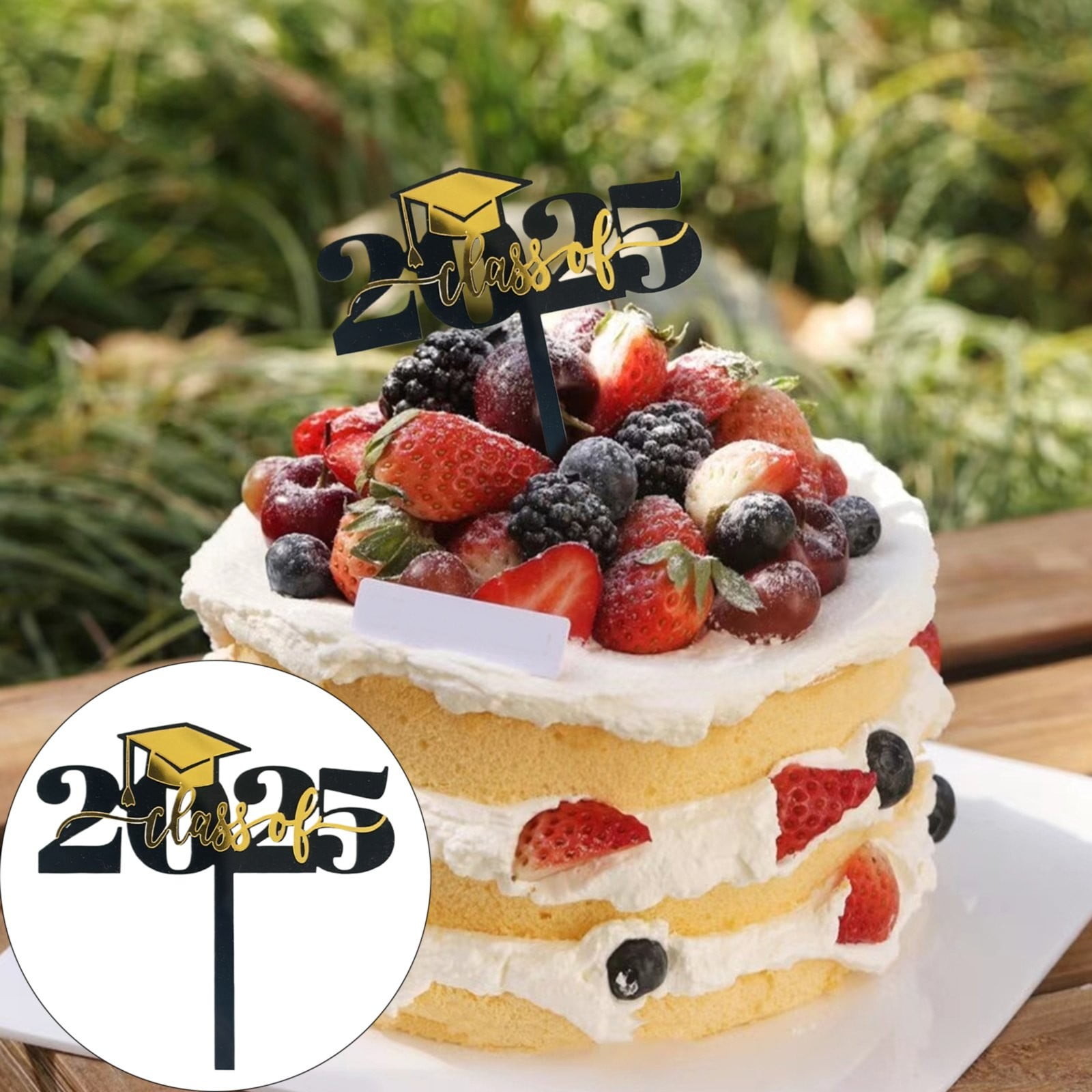 2025 Graduation Cupcake Toppers Glitter Class of 2025 Cake Toppers Cap ...