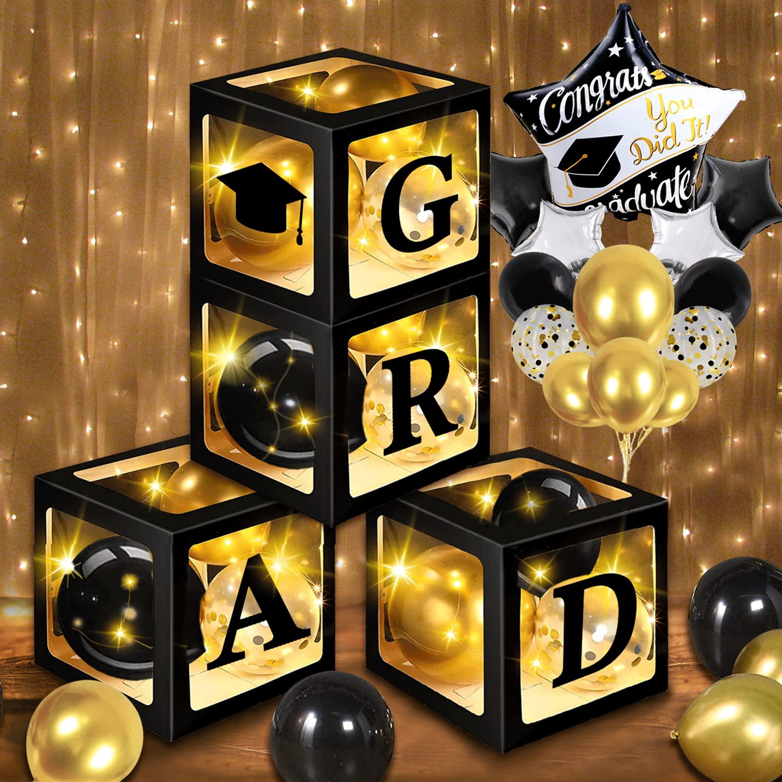 2025 Graduation Decorations Balloon SSF20 Boxes Kit with 4 LED & 35 ...