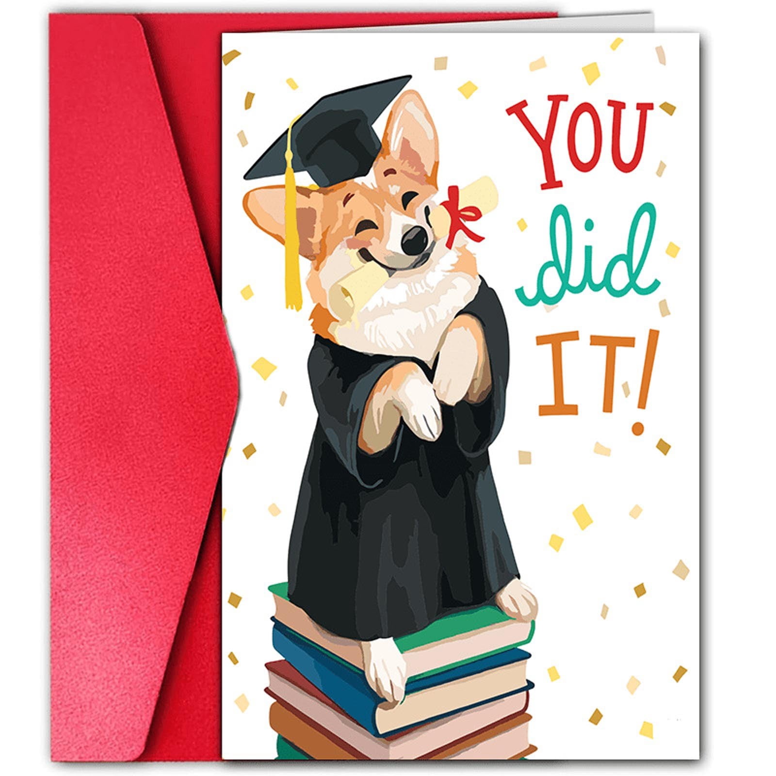 2025 Graduation Decorations Cartoon Character Greeting Card With ...