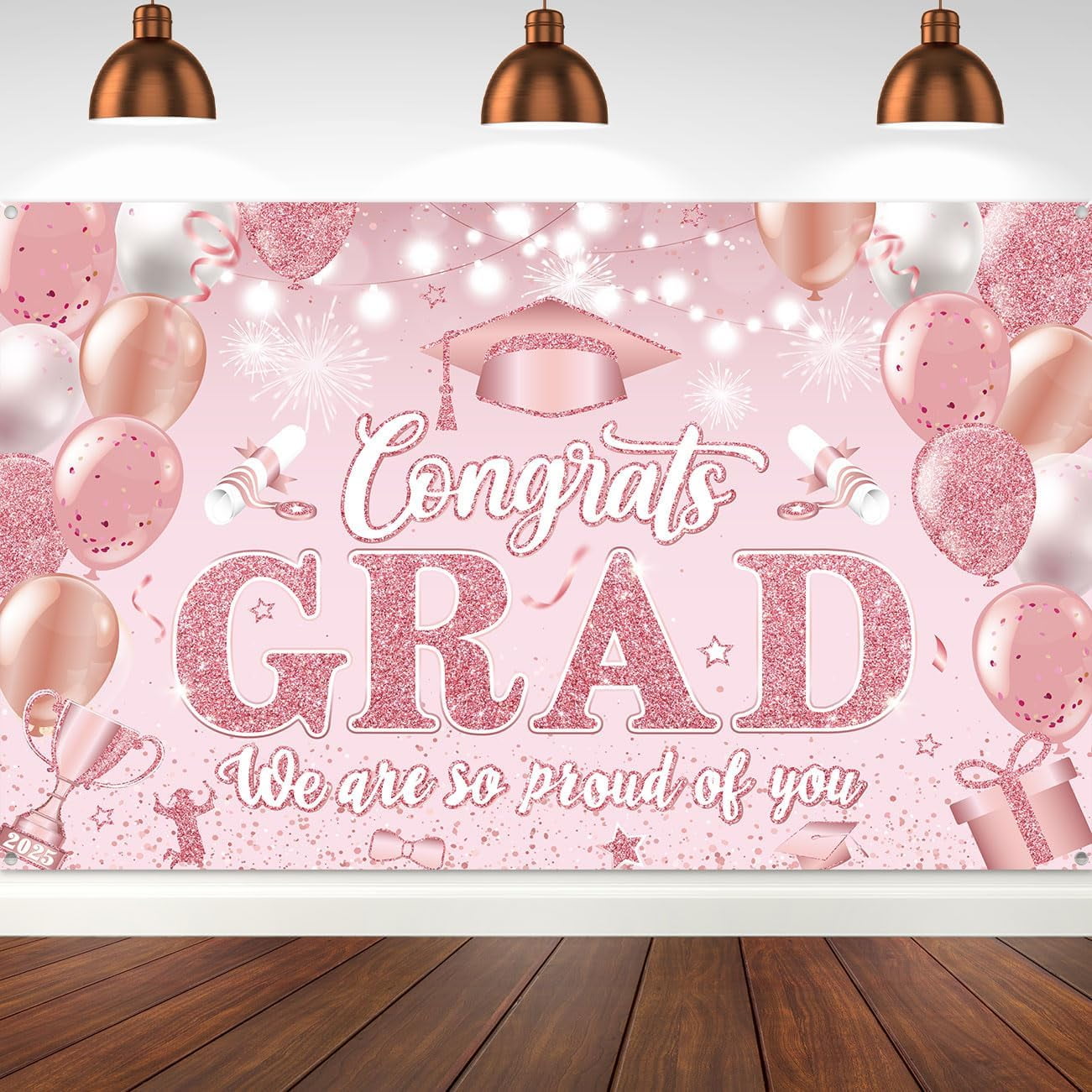 2025 Graduation Decorations Class of 2025 Graduate Backdrop Rose Gold ...