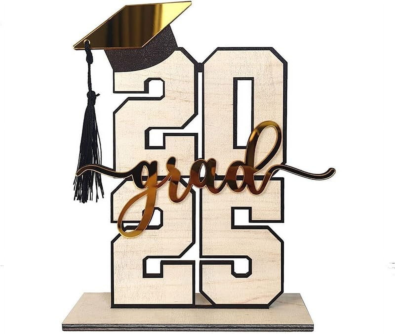 2025 Graduation Decorations, Class of 2025 Table Wooden Desktop ...