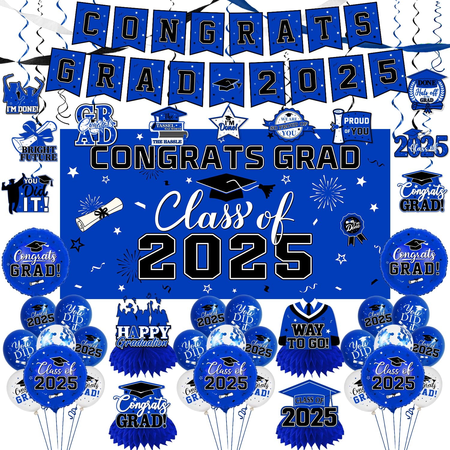 2025 Graduation Decorations-Class of SSF20 2025 Decorations Set with ...