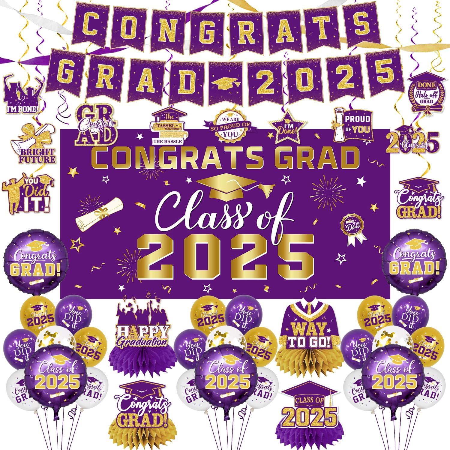 2025 Graduation Decorations-Class of SSF20 2025 Decorations Set with ...