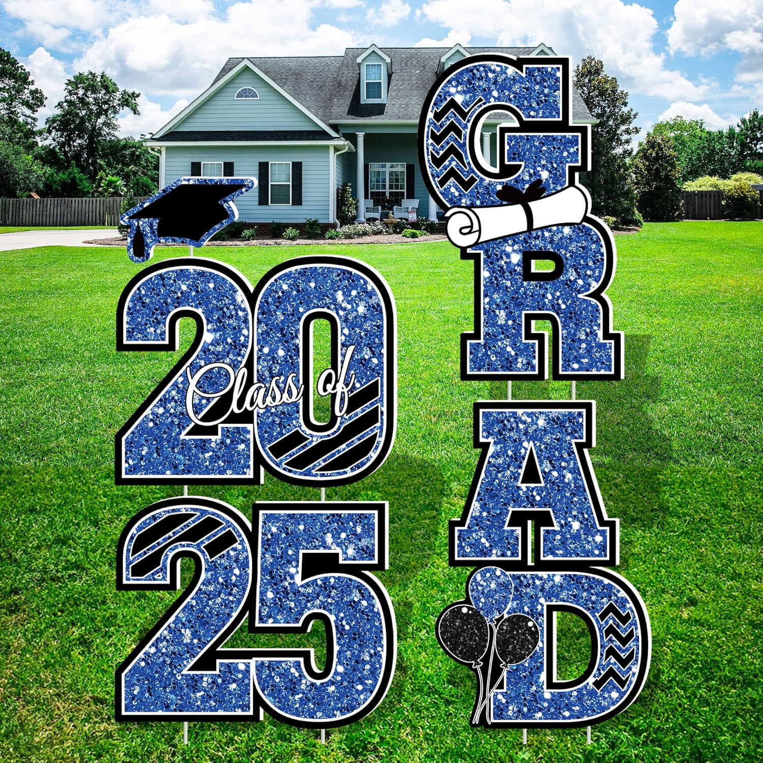 2025 Graduation Decorations, Large Congrats Grad Yard Signs With Stakes ...
