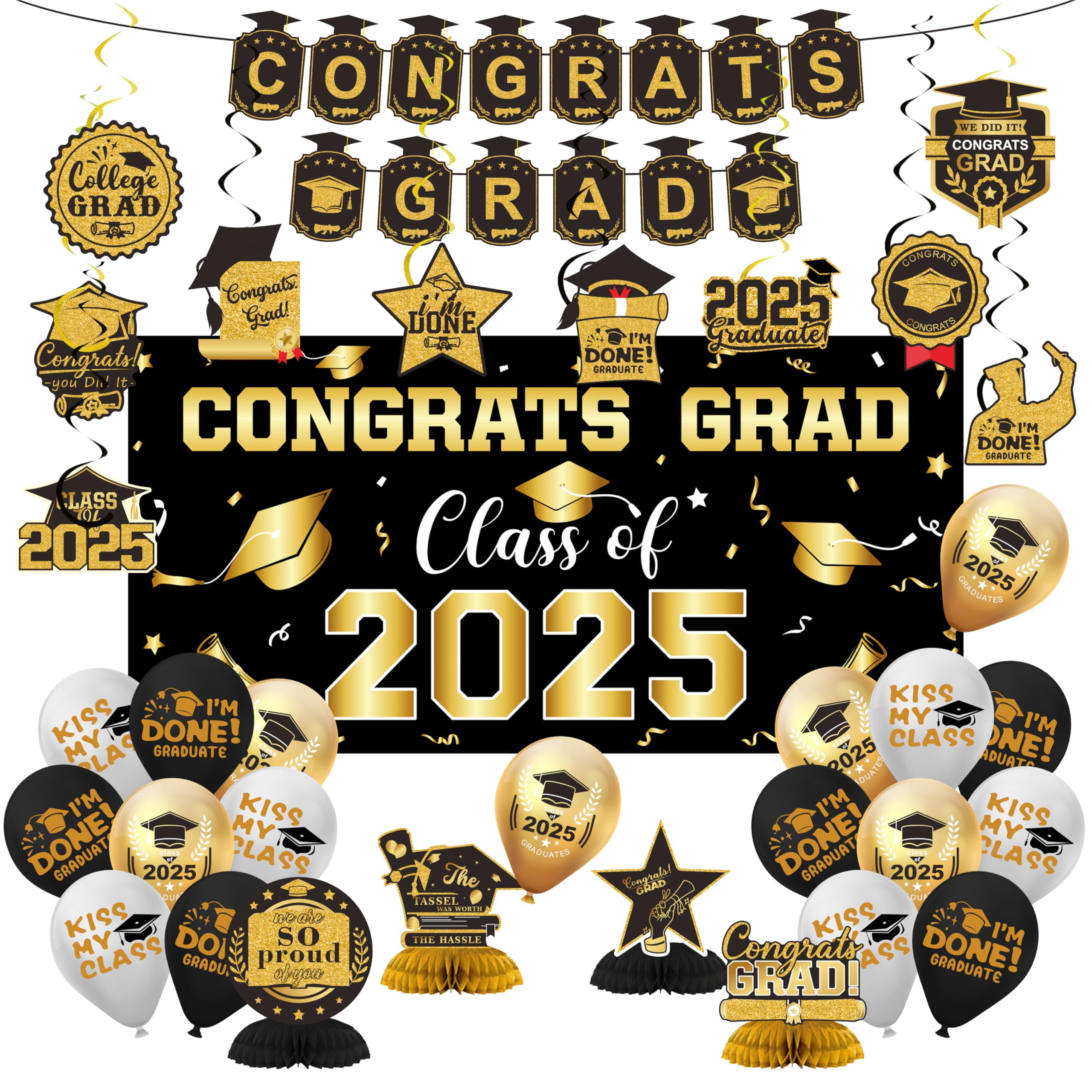 2025 Graduation Decorations Set- SSF20 Class of 2025 Grad Party ...