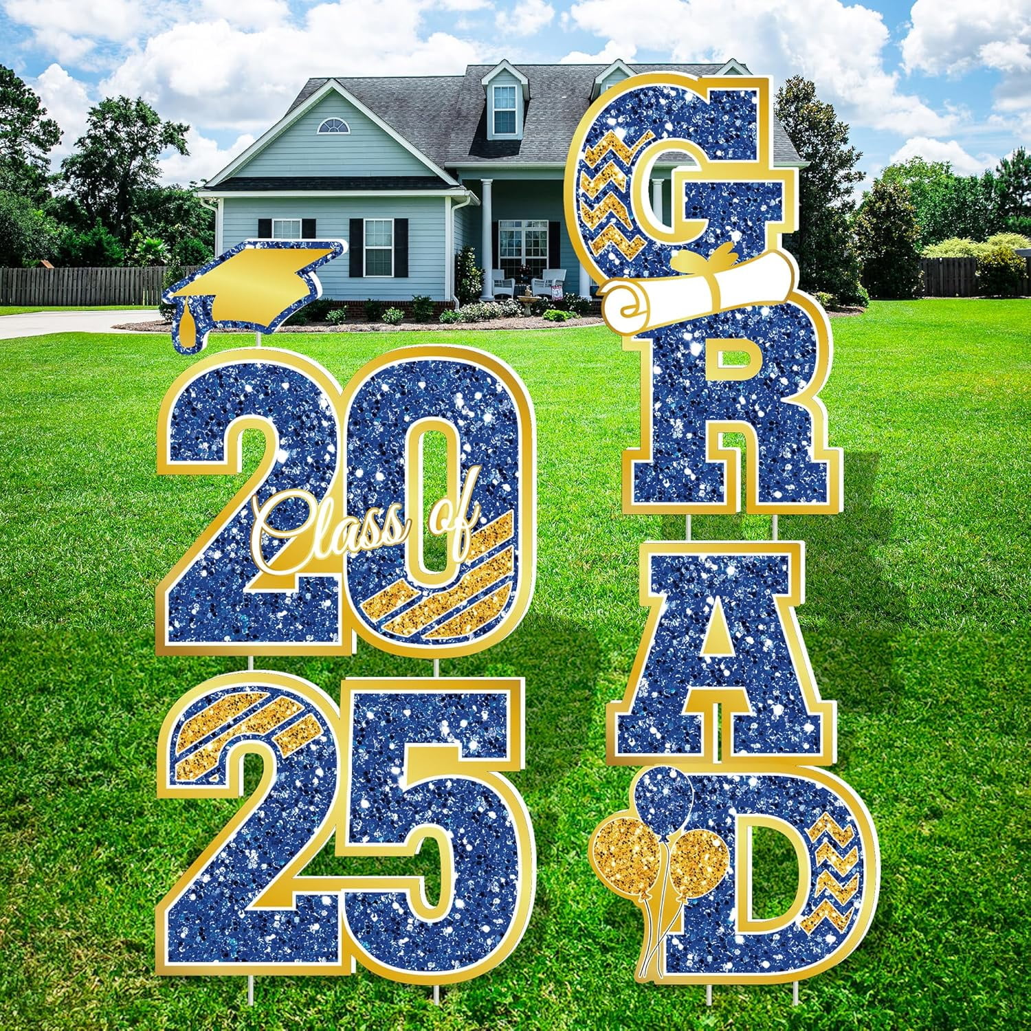2025 Graduation Decorations, Waterproof Yard Signs, Large Congrats Grad ...