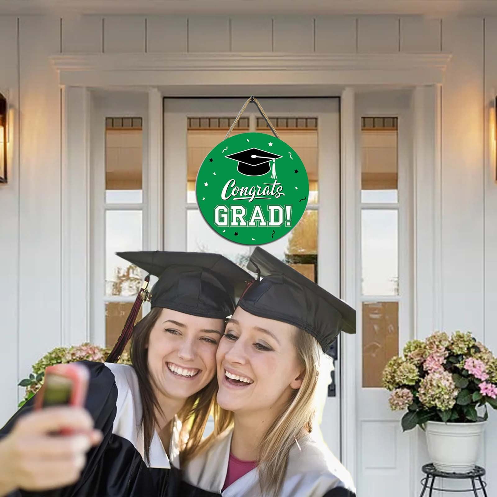 2025 Graduation Decorations Wooden Hanging Sign – 11.8'' Reusable Door ...
