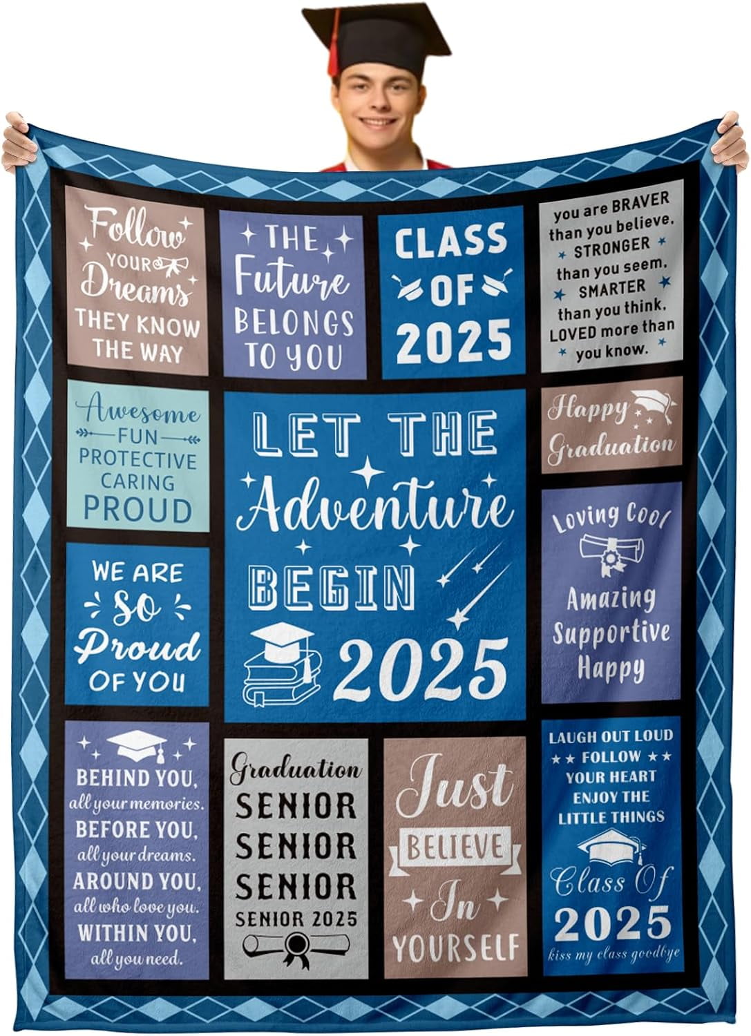 2025 Graduation Gifts for Him Class of 2025 Throw Blanket College ...