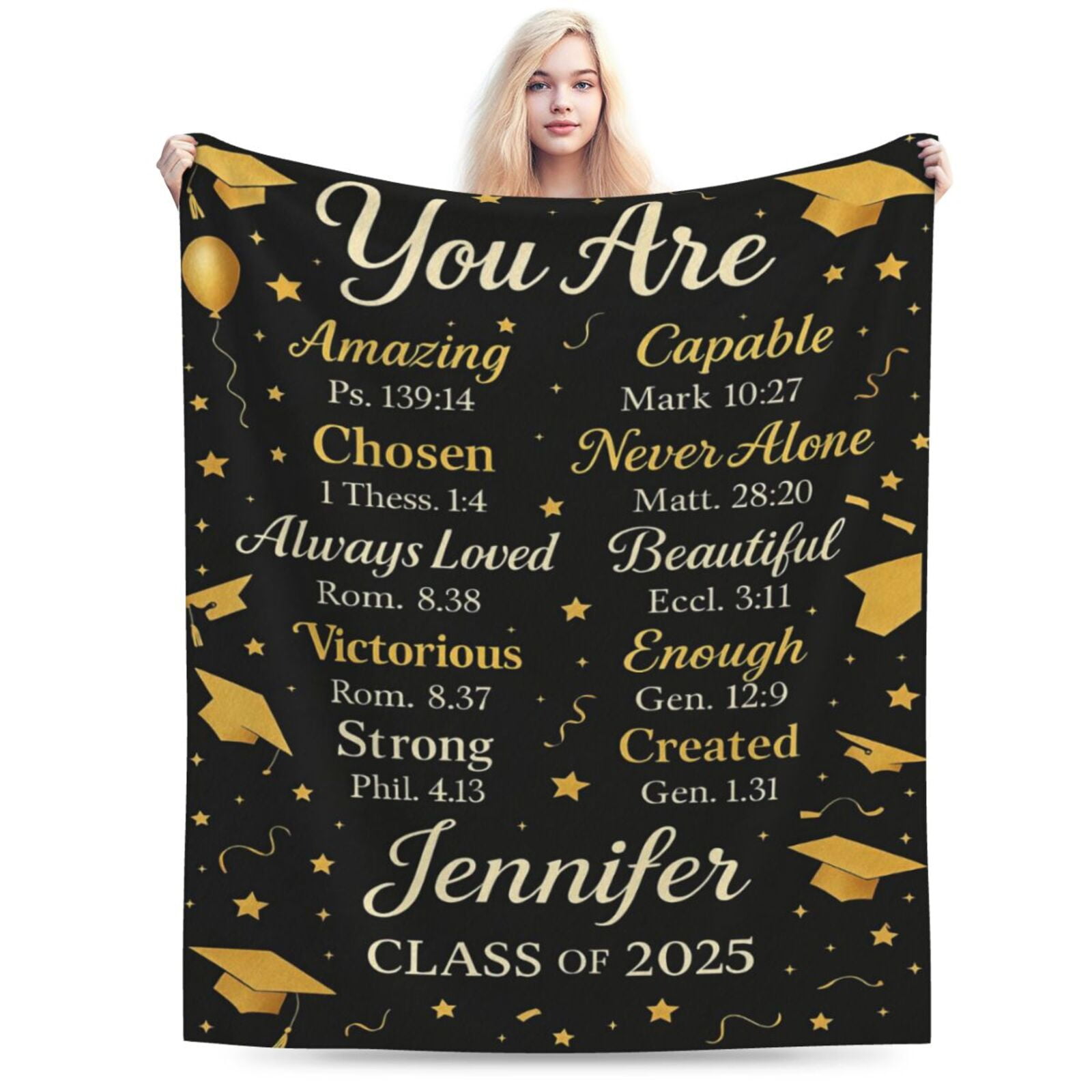 2025 Graduation Gifts for Him Her, Cutom Name Graduation Blankets ...