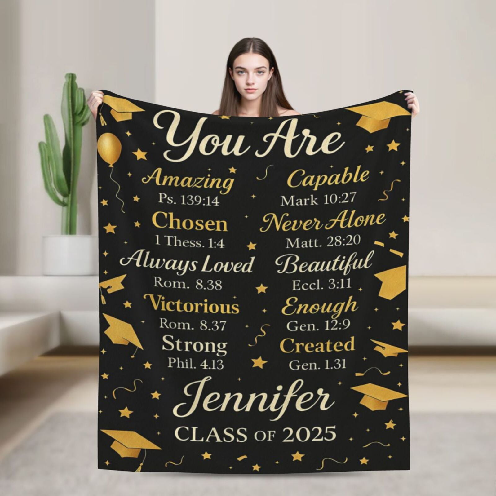 2025 Graduation Gifts for Him Her, Cutom Name Graduation Blankets ...