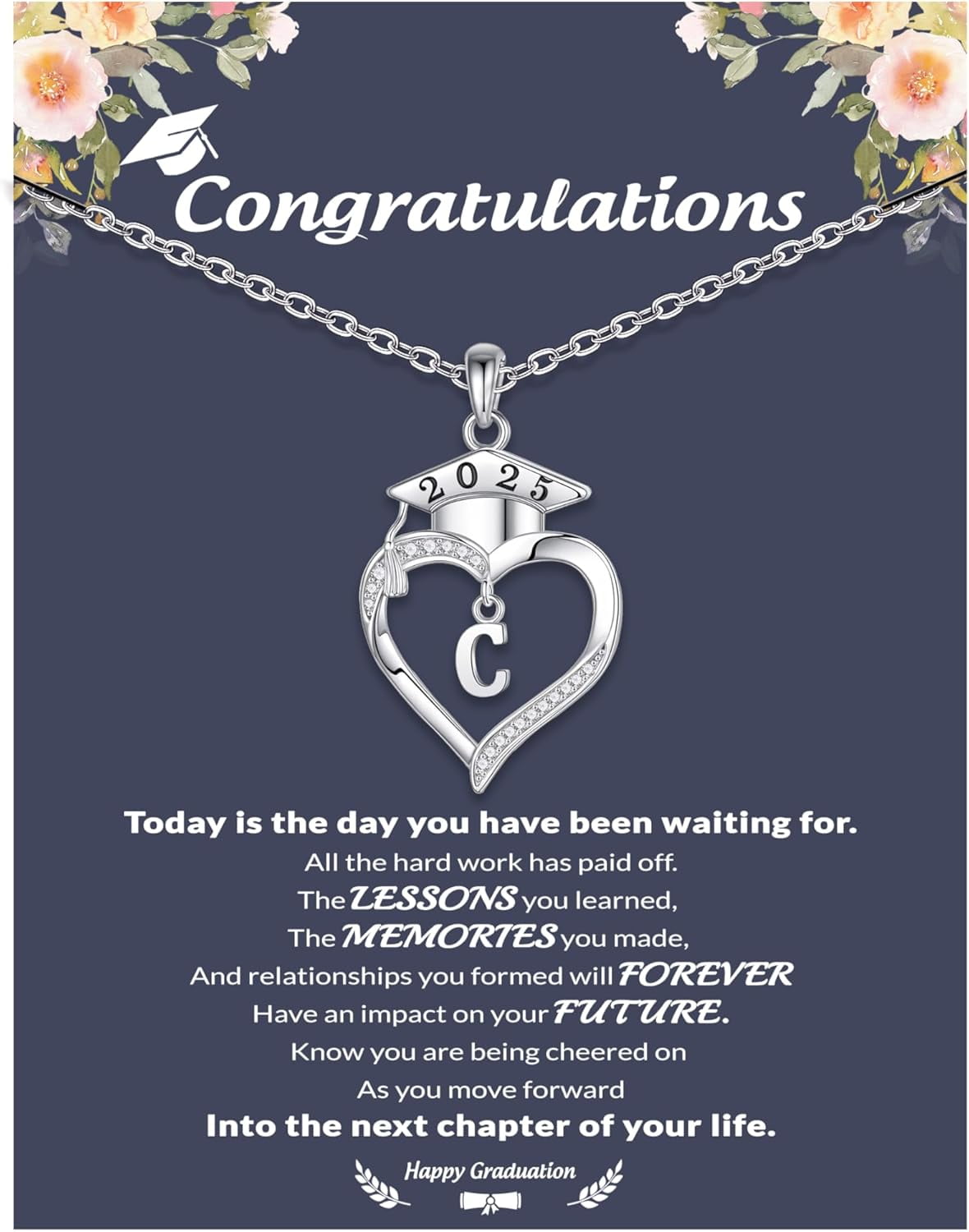 2025 Graduation Gifts for Her Initial Necklace for Women with Heart 5th ...