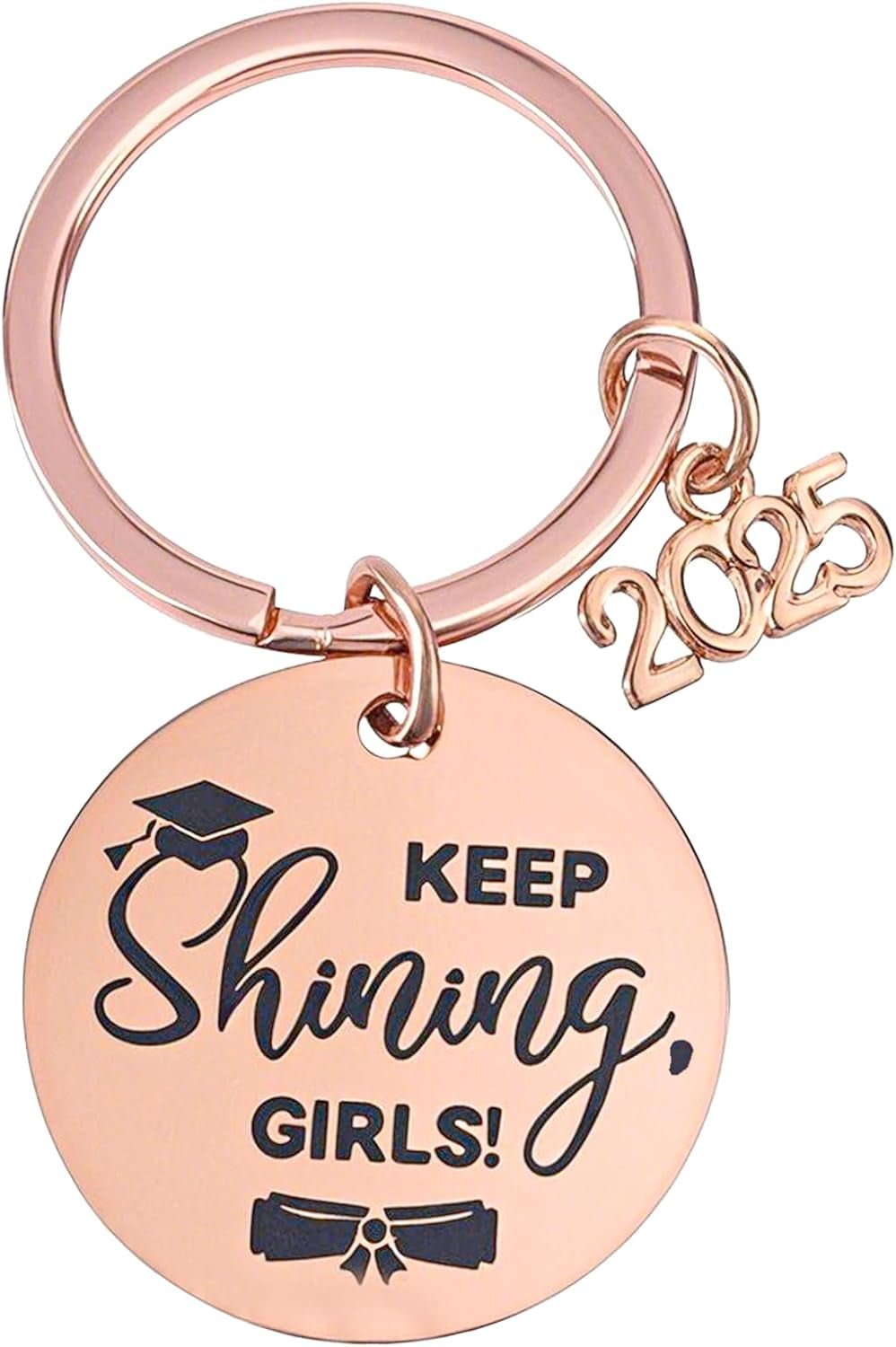 2025 Graduation Gifts Key Chain for Girls, Rose Gold Stainless Steel ...