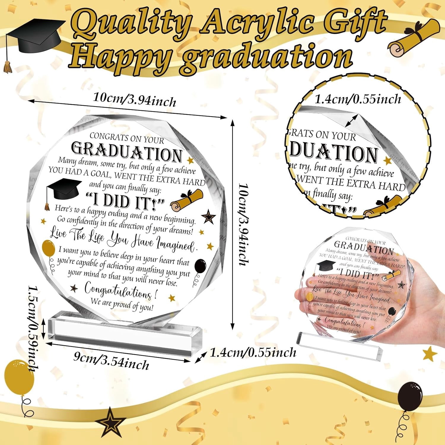2025 Graduation Inspirational Acrylic Gifts for Her Motivational ...