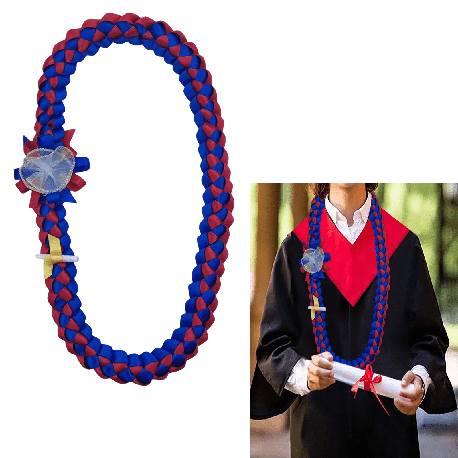 2025 Graduation_Leis Class of 2025 Grad Ribbon Double Braided Ribbon ...