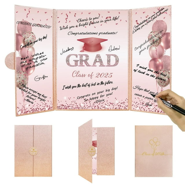 2025 Graduation Message Book Graduation Party Decoration Book,Black ...