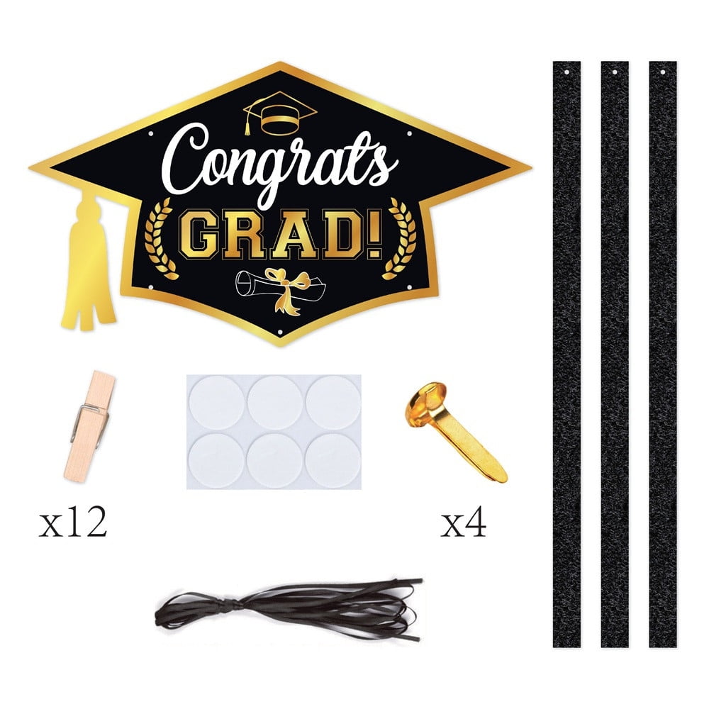 2025 Graduation Party Decor - DIY Photo Door Hanger, Cap & Gown Theme ...