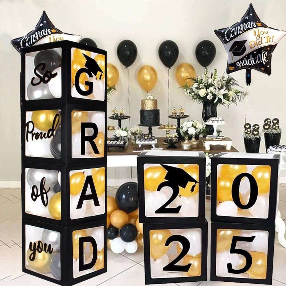 2025 Graduation Party Decoration Set, Balloon Boxes with Letters 2025 ...