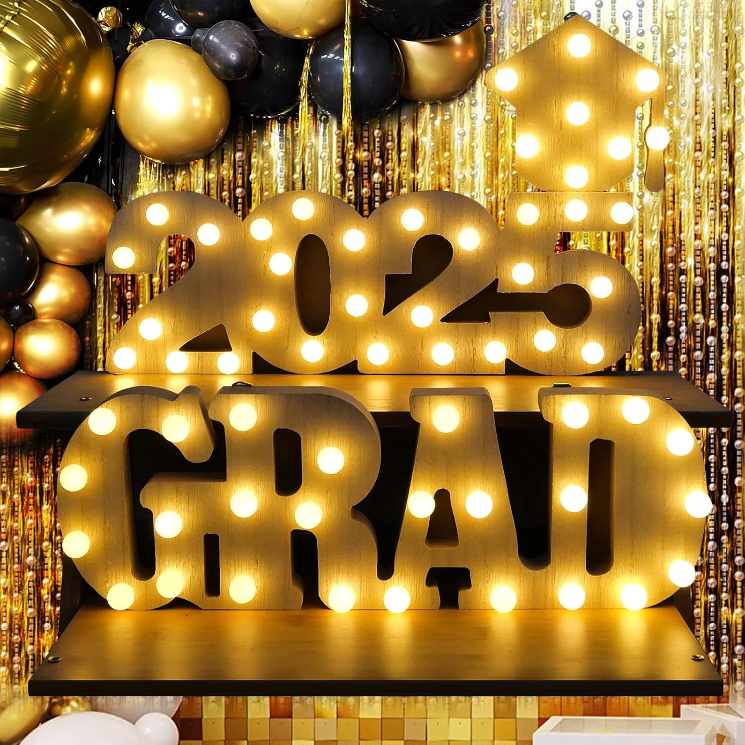 2025 Graduation Party Decorations, 3PCS Class Grad Party Supplies, LED ...