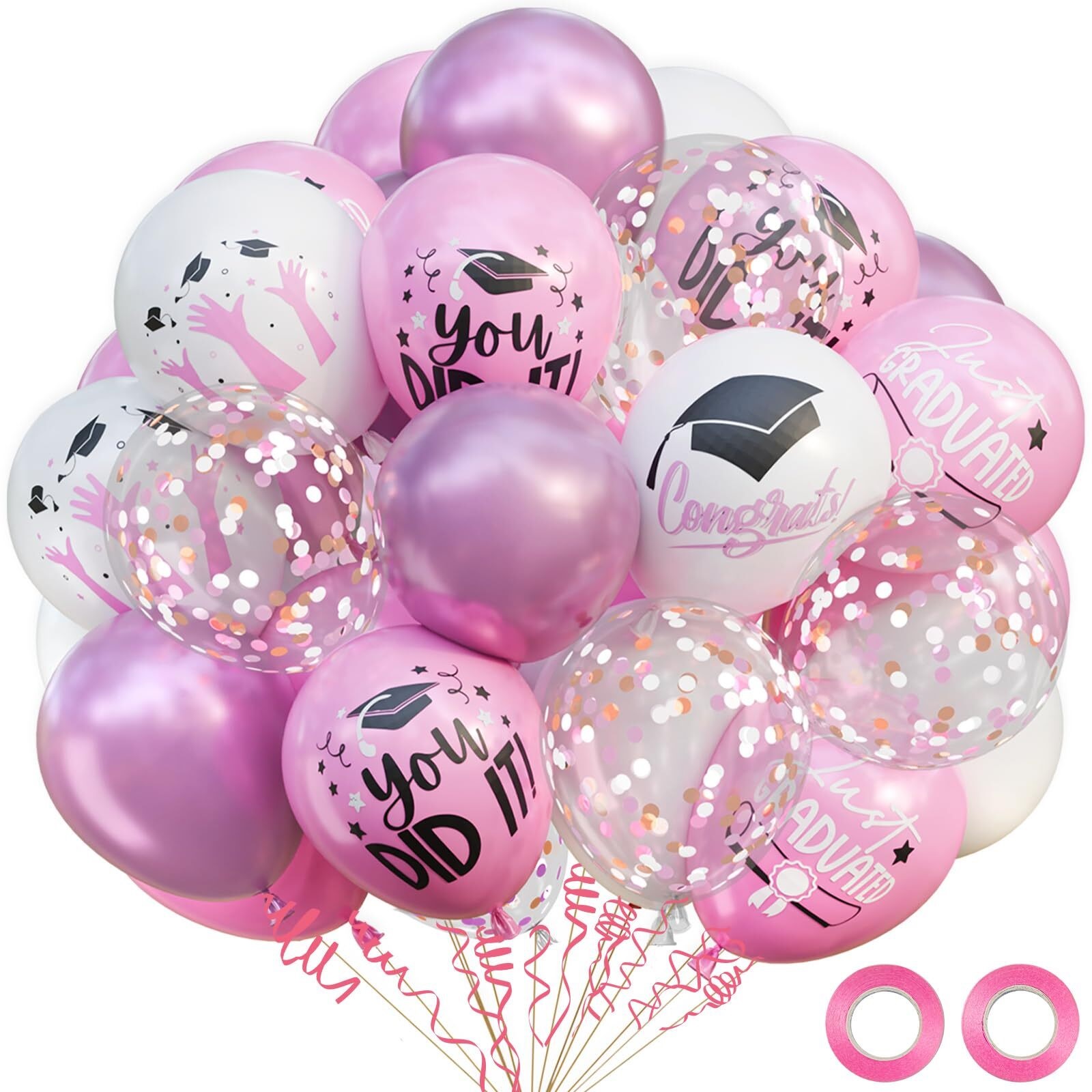 2025 Graduation Party Decorations, 68pcs Graduation Balloons Black and ...
