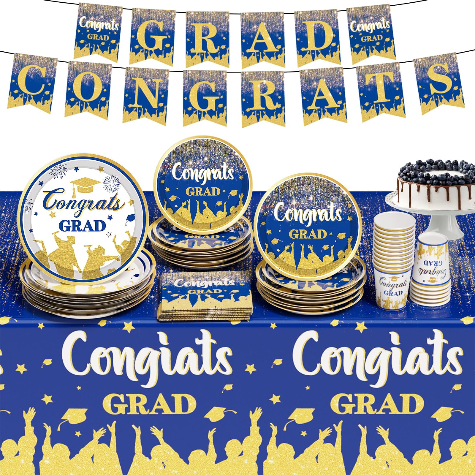 2025 Graduation Party Decorations, Blue Graduation FST1 Party Supplies ...