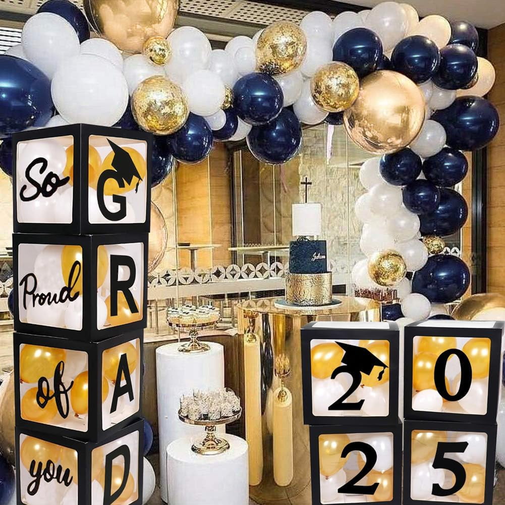 2025 Graduation Party Decorations Graduate Balloon Boxes, 4 Pieces ...