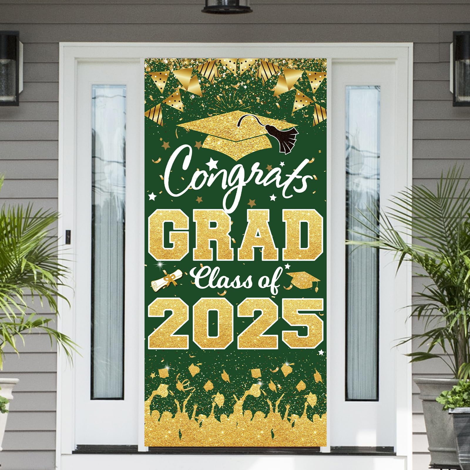 2025 Graduation Party Decorations SSF20 - Green Gold Congrats Grad ...