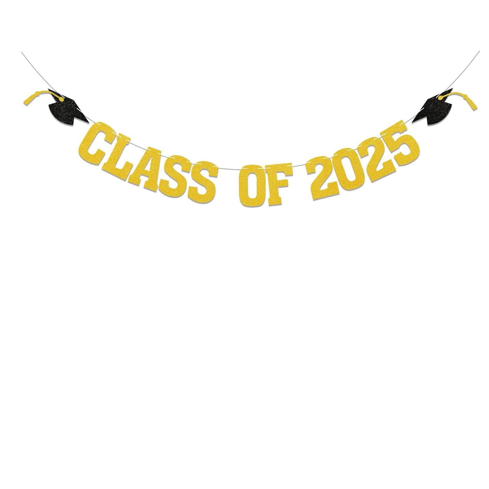 2025 Graduation Party Decorations - Sparkling Paper String Flags, Cap Tassel Pulls & Class of ...