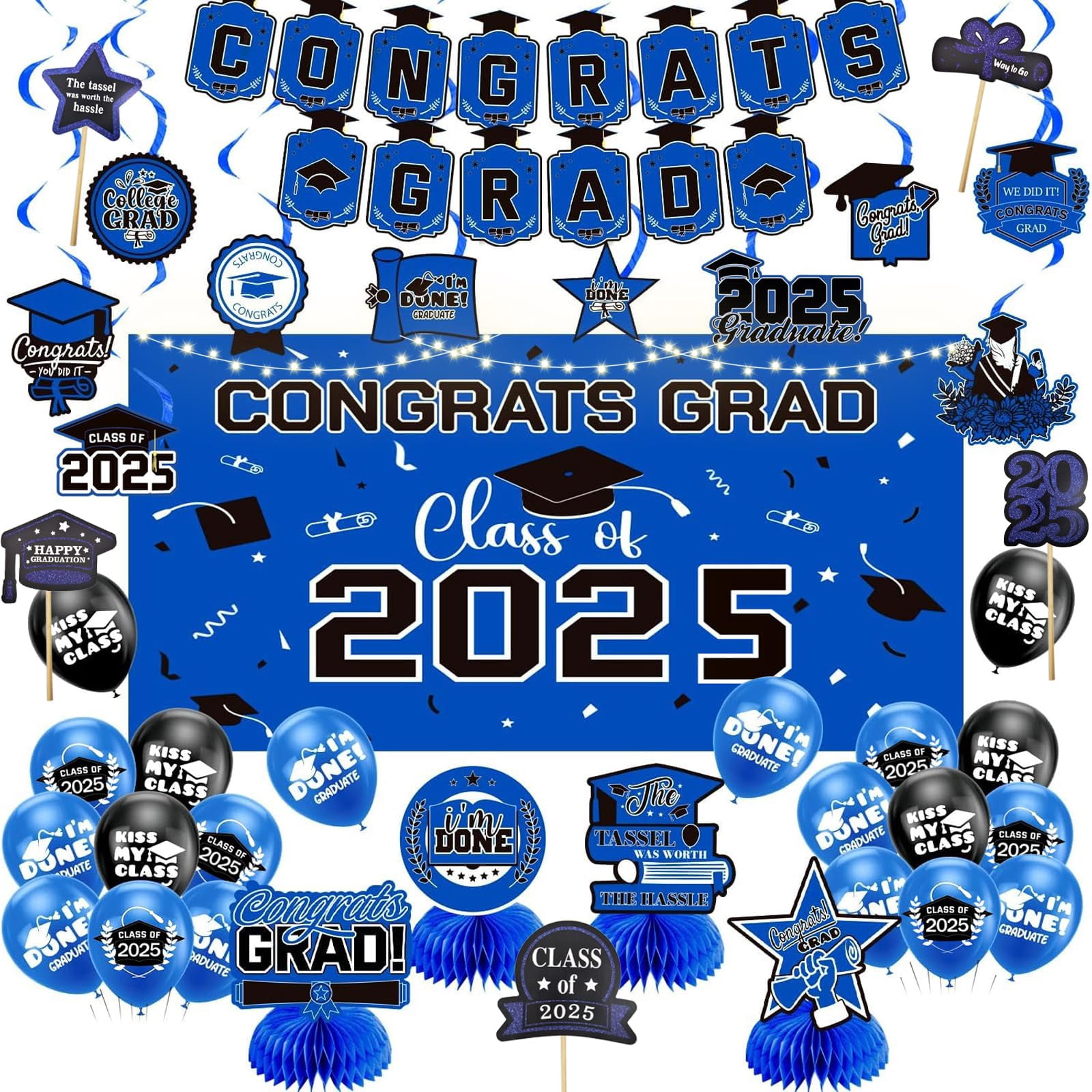 2025 Graduation Party KEF16 - Light 98pcs Graduation Class of 2025 ...