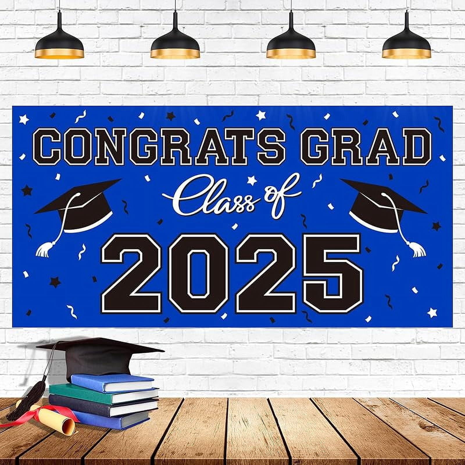 2025 Graduation Party Plastic Backdrop - 65" x 32.7" Congrats Grad ...