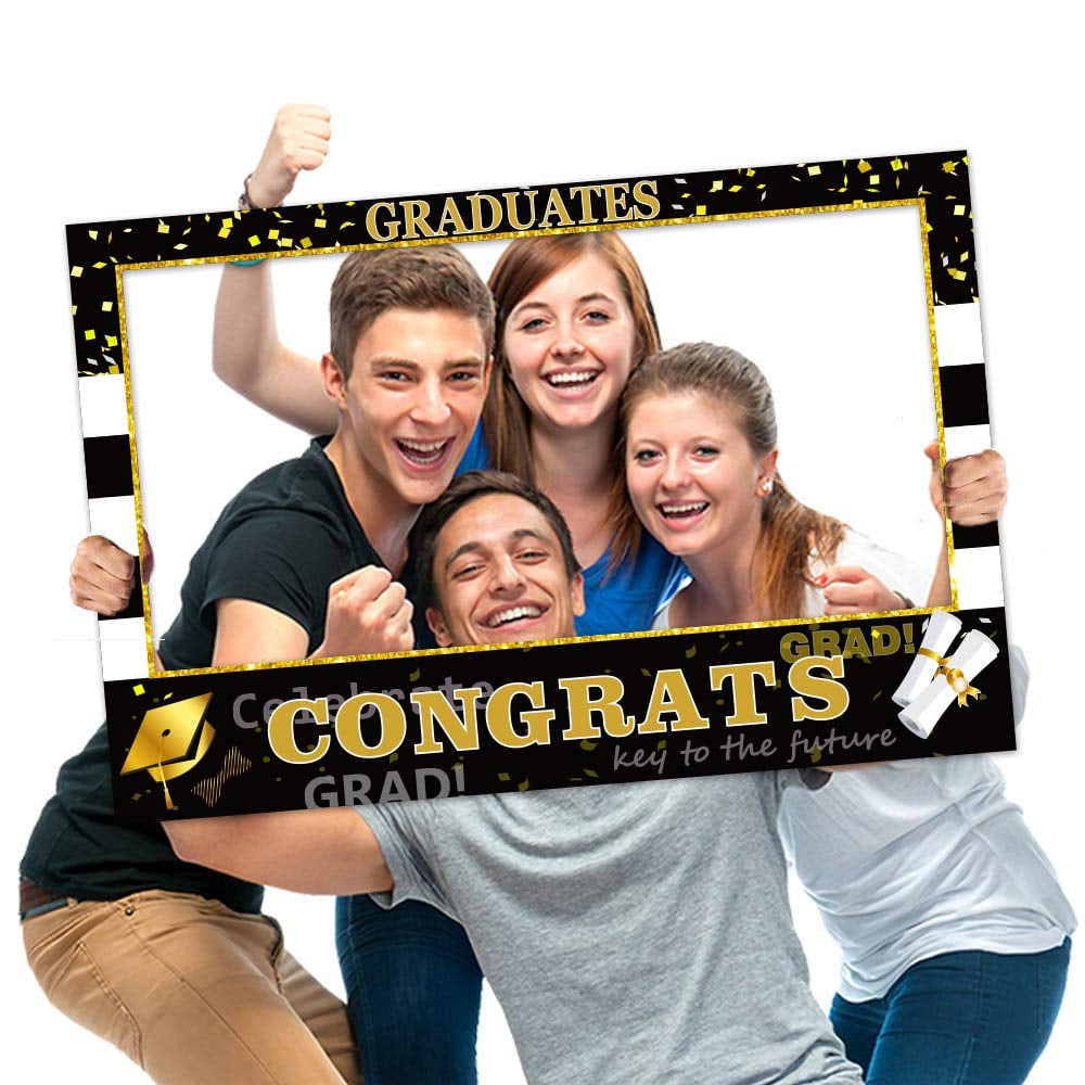 2025 Graduation Photo Props IFF17 Frame Black and Gold Large Size High ...