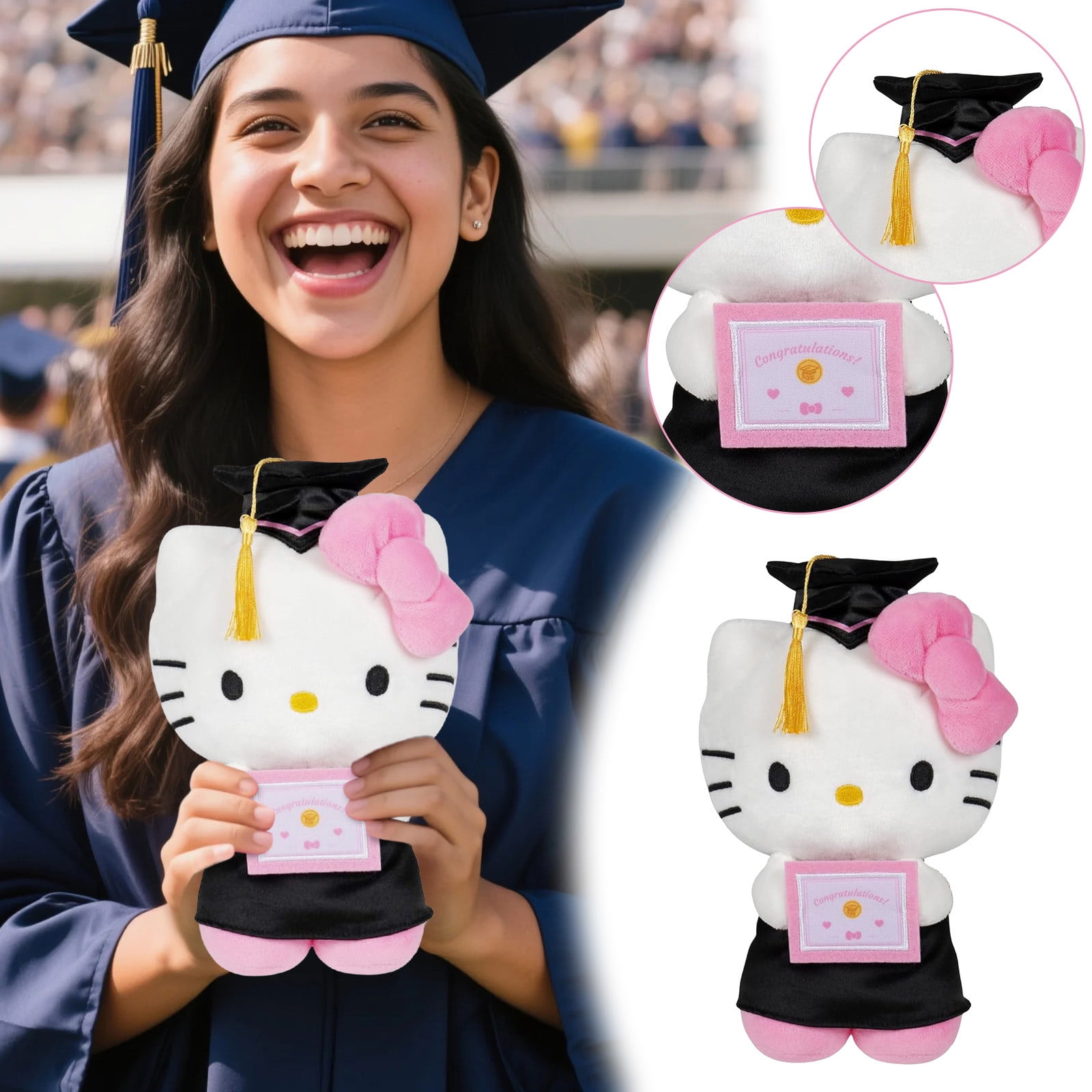 2025 Graduation Plush, 11.22" Cute Kitty Cartoon Plushies Toy for Fans ...