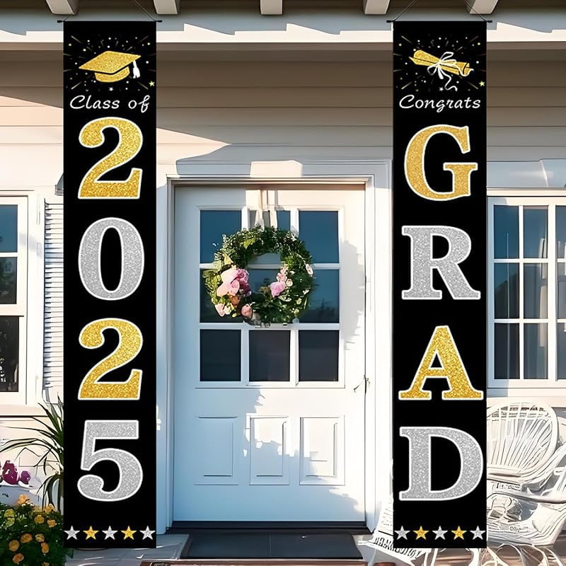 2025 Graduation Porch Sign Banner Class of 2025 Grad Banner for Door ...