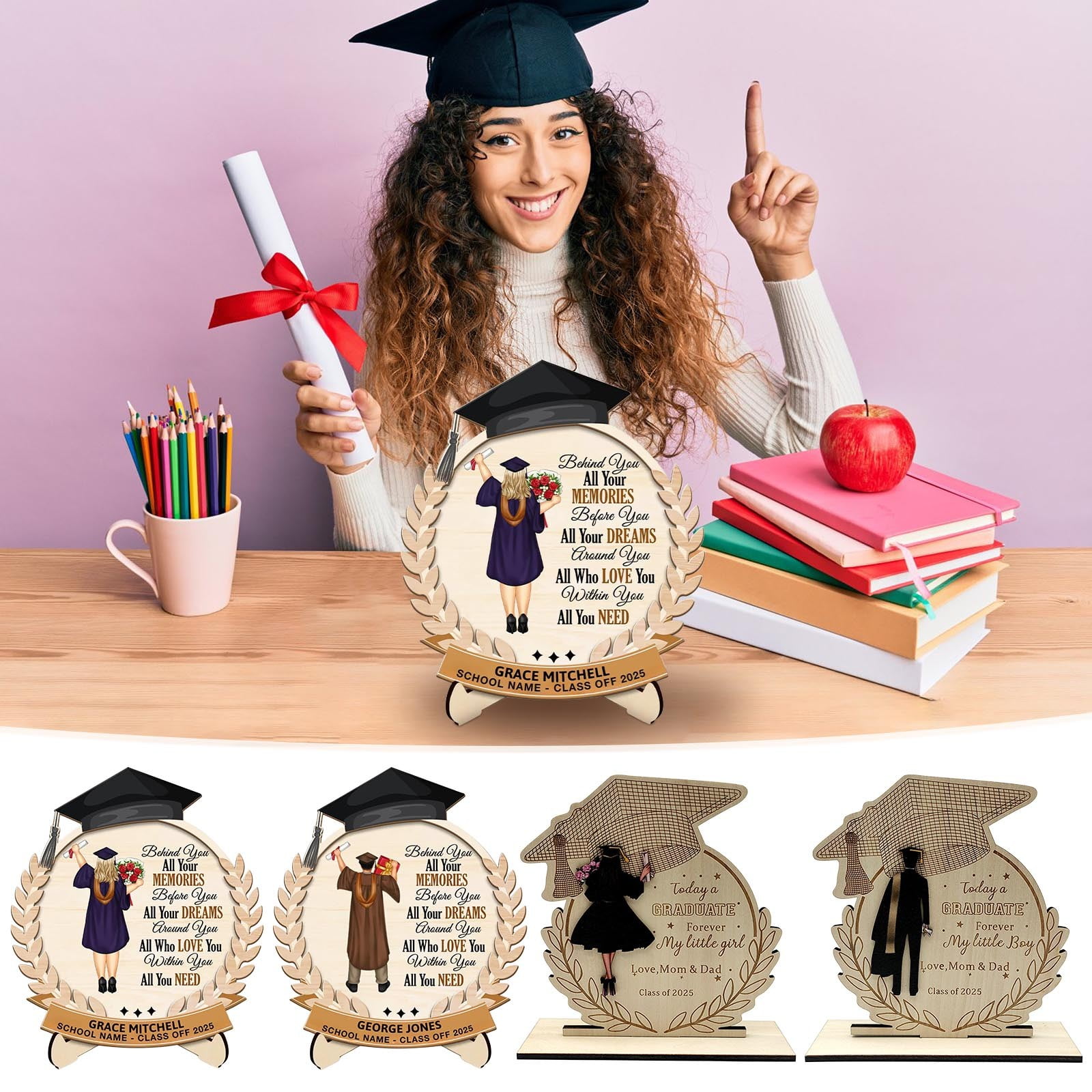 2025 Graduation Season Home Decor Ornament | Wooden Craft Desk Display ...