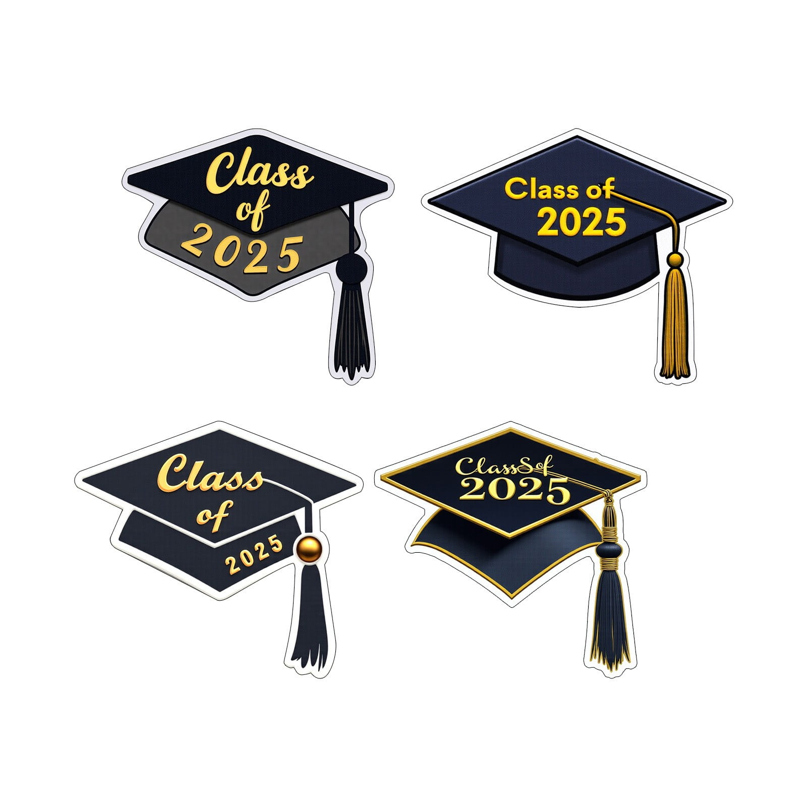 2025 Graduation Stickers Set | Bachelor Cap Decals | Party Invitations ...