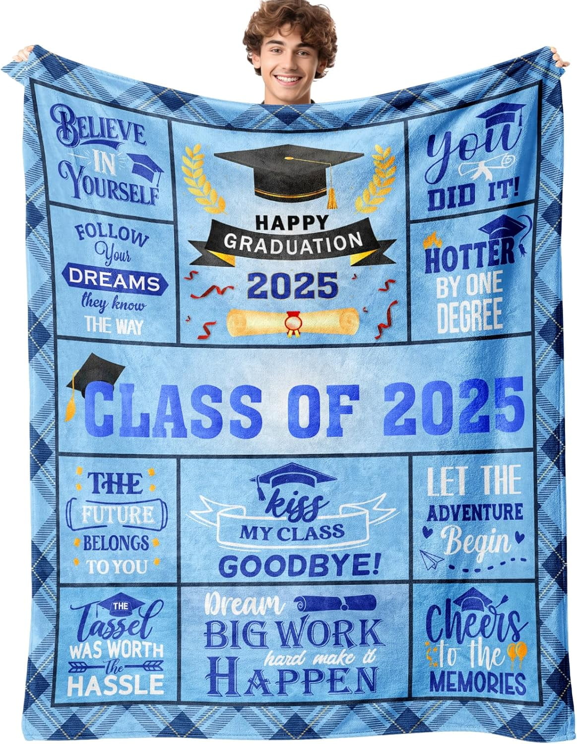 2025 Graduation Throw Blanket for Him, Graduation Blankets Class of ...